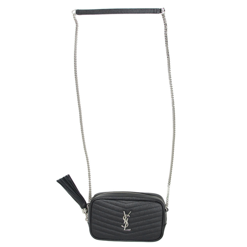 Saint Laurent Mini Lou Chain Shoulder Black Bag - Gem